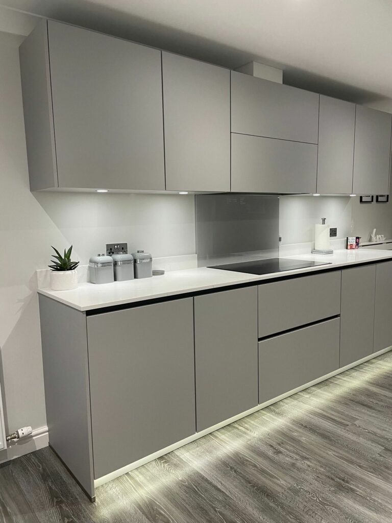 Light Grey Handleless Kitchen | Classique Kitchens